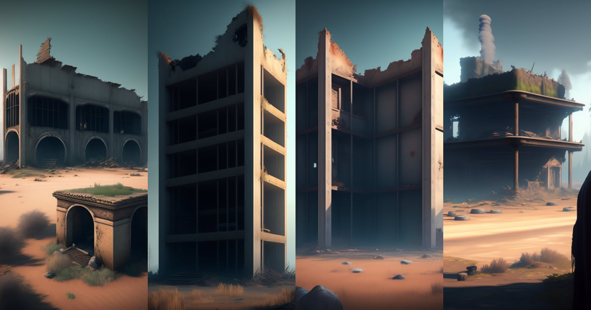 Lexica - Empty post-apocalyptic world sad ruin smoke