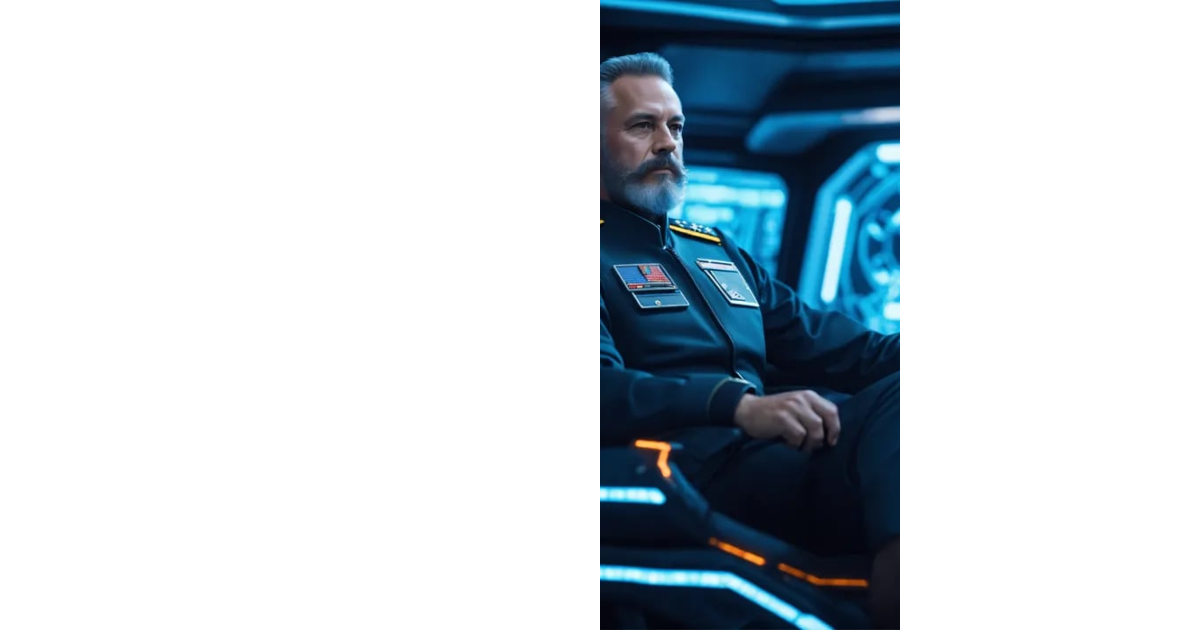 Lexica - 50 year old masculine star commander general with trim beard ...