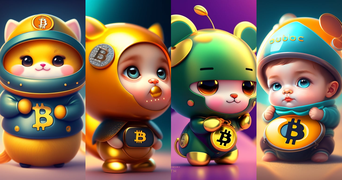 Lexica - Cute and adorable bitcoin baby, fantasy, dreamlike, surrealism, super cute, trending on ...