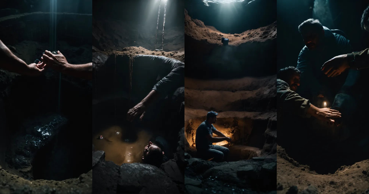 Lexica - Extended hand in a pit trying to help a despaired man at the ...