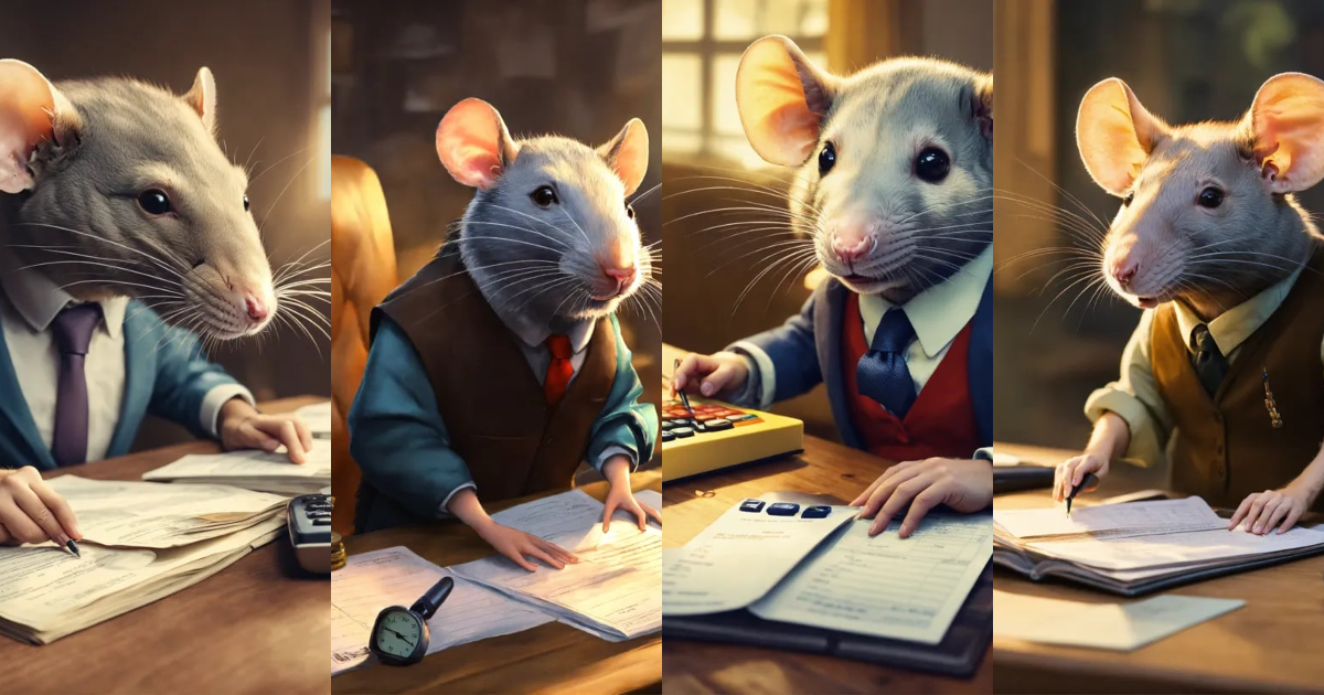 Lexica - Human rat doing taxes