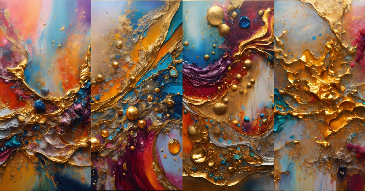 Lexica - Colorful abstract painting oil and water complex complicated ...