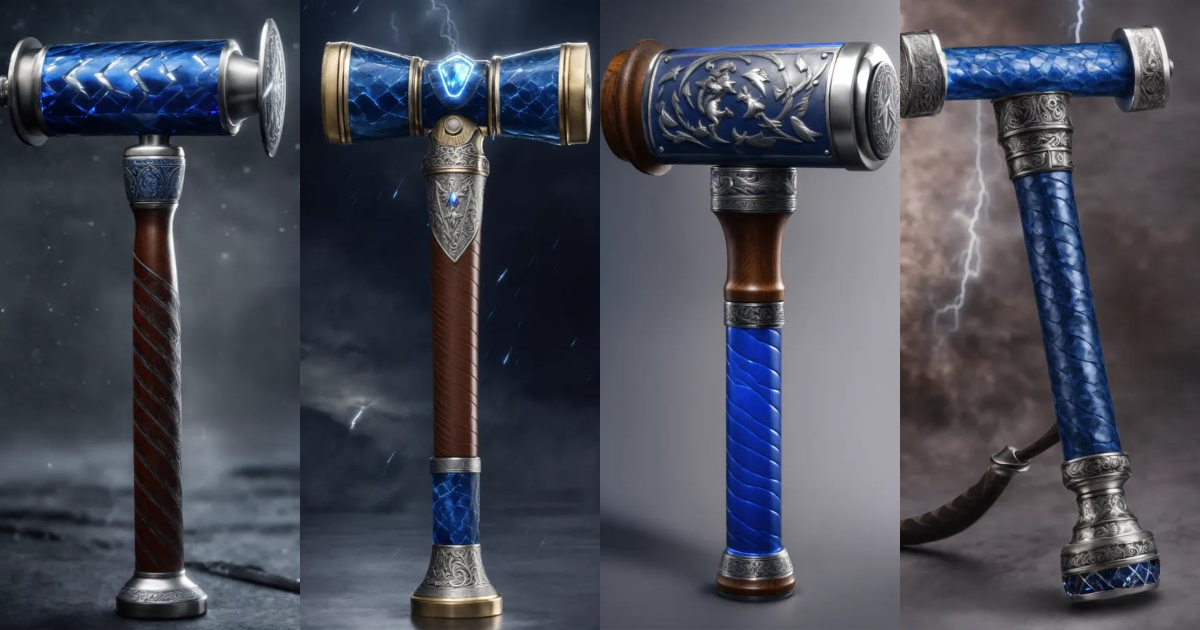 Lexica - Lightning sledgehammer , Weapon , sapphire and Silver , blue ...