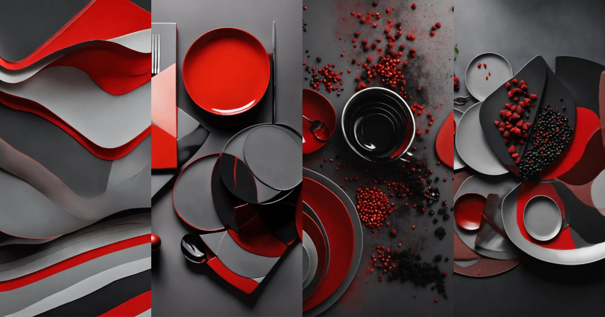 Lexica - Make an abstract image with a culinary theme in gray, black ...