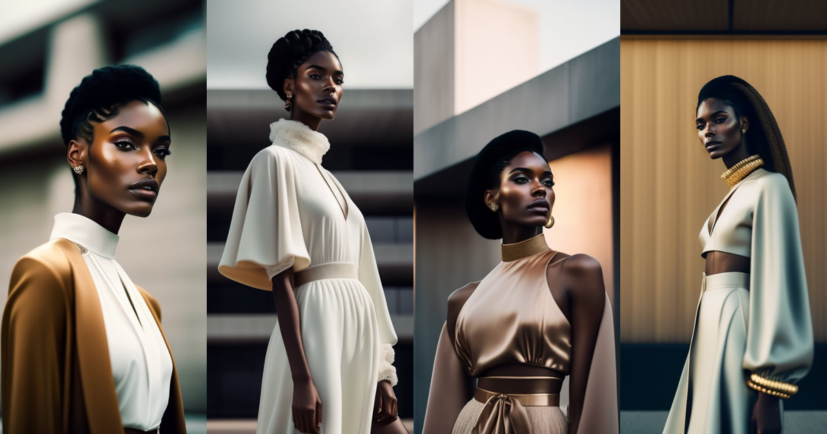 Lexica - Portrait of haute couture beautiful african american fashion ...