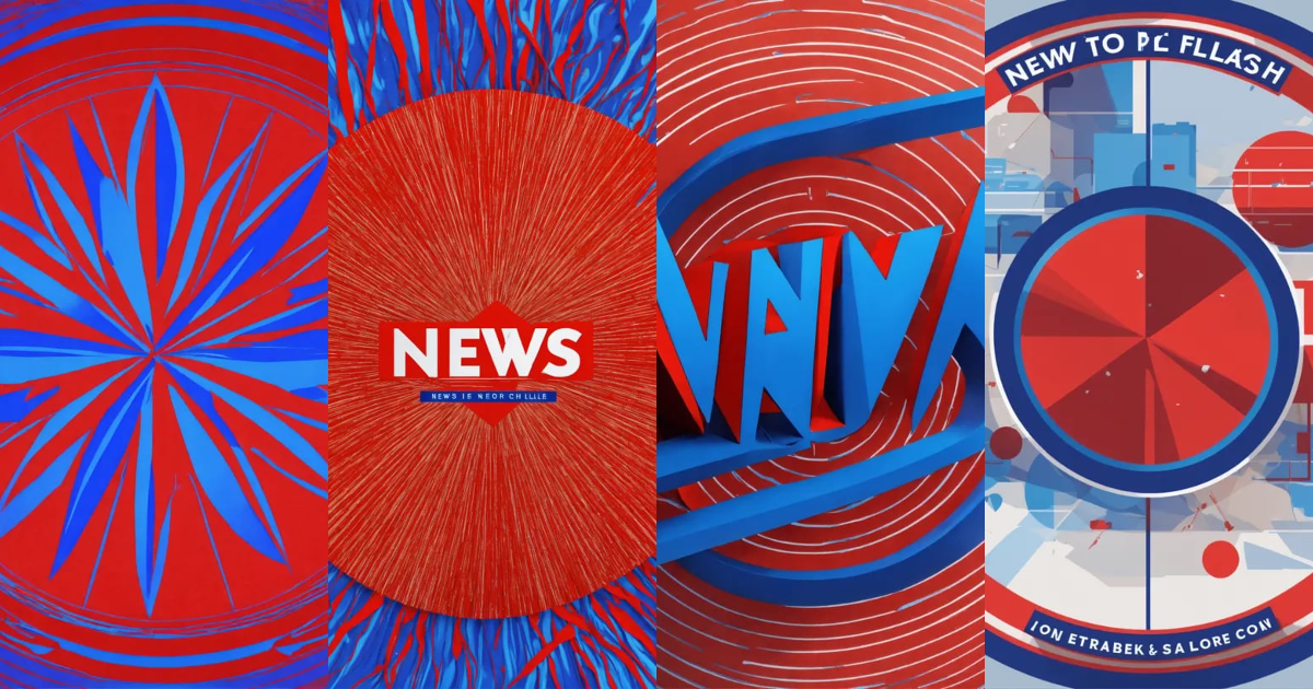 Lexica - News flash logo in red and blue circle