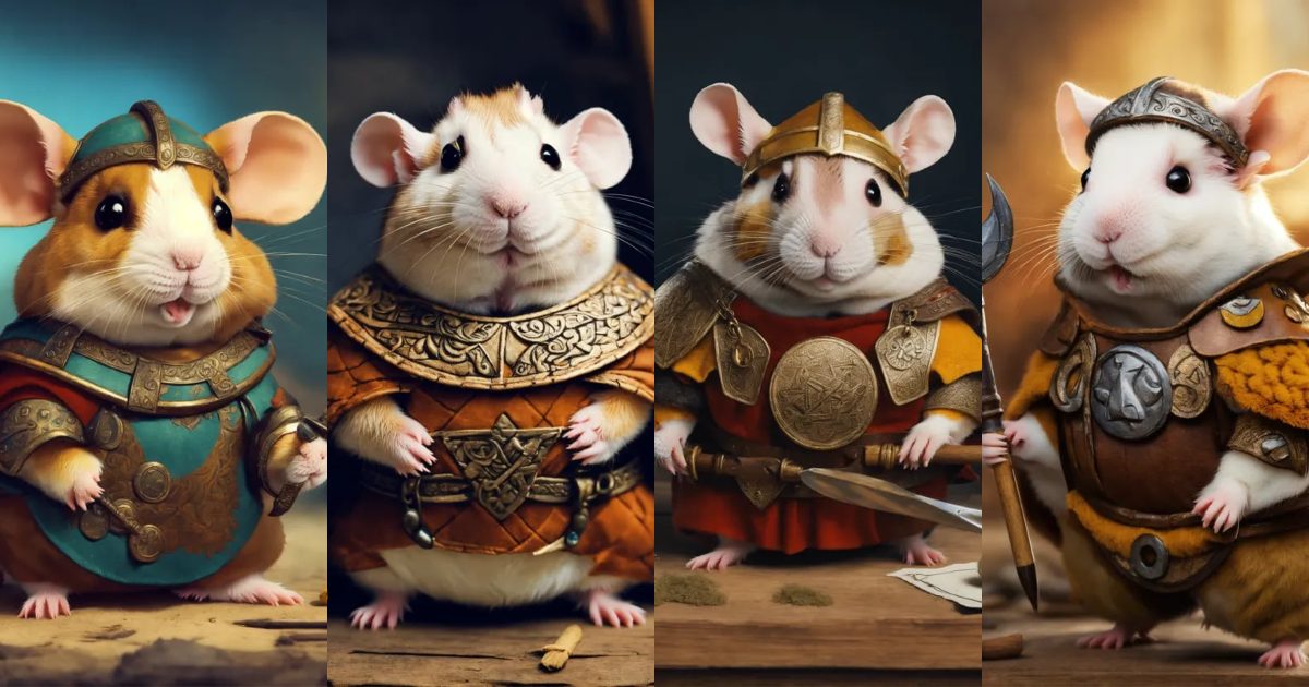 Lexica - Viking hamster picasso style
