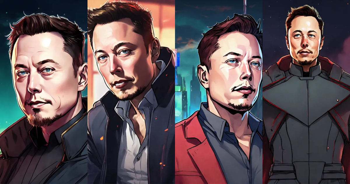 Lexica - Elon musk in evil anime style