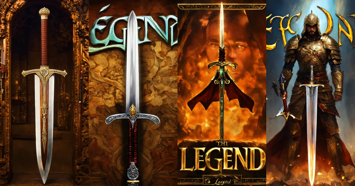 Lexica - The word "LEGEND" with a sword through it