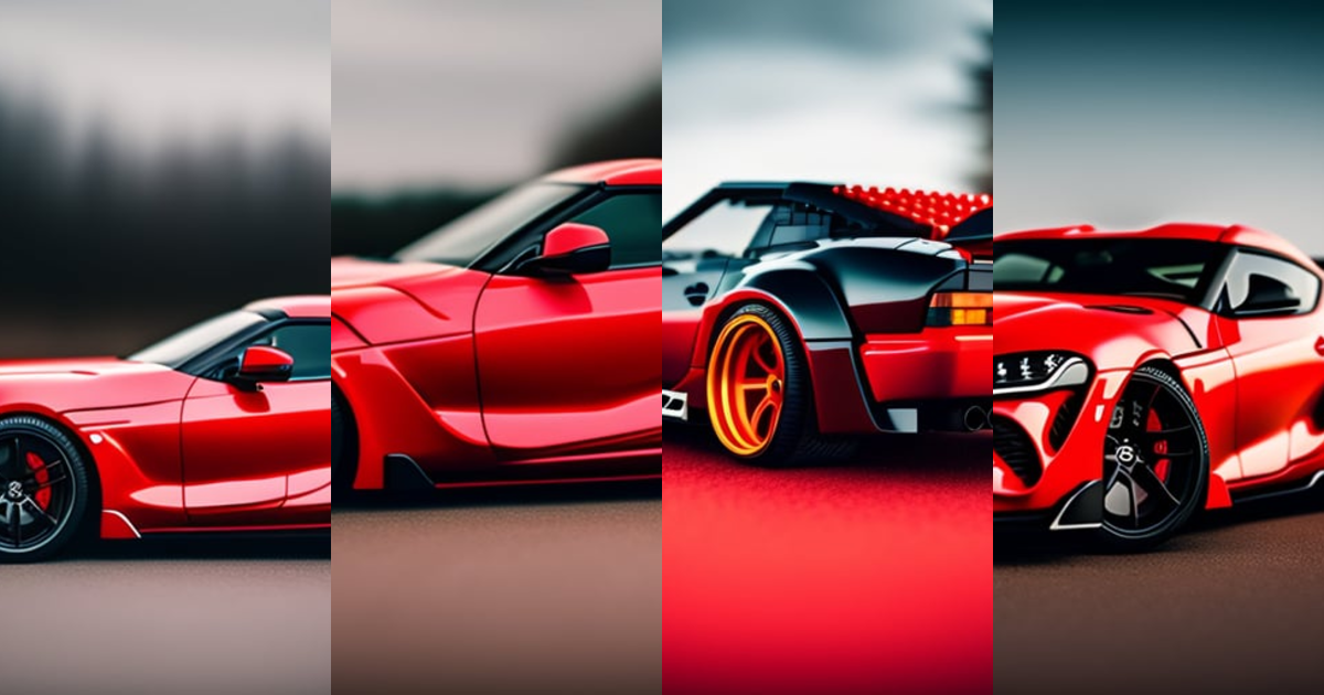 Lexica - Lego toyota supra, photography, red, on a track, hasselblad ...