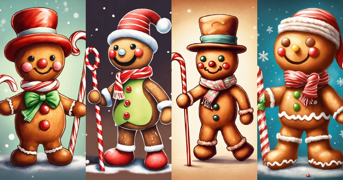 Lexica - Illustration pencil drawing of a super cute gingerbread man ...