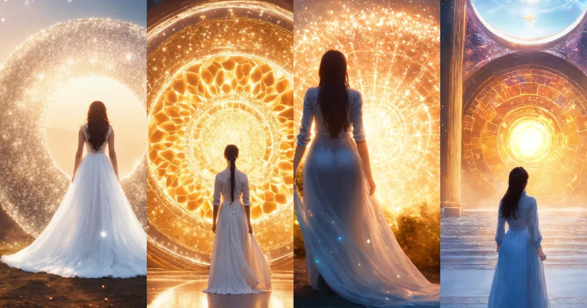 Lexica - Create an image of a woman from behind . She is looking for ...