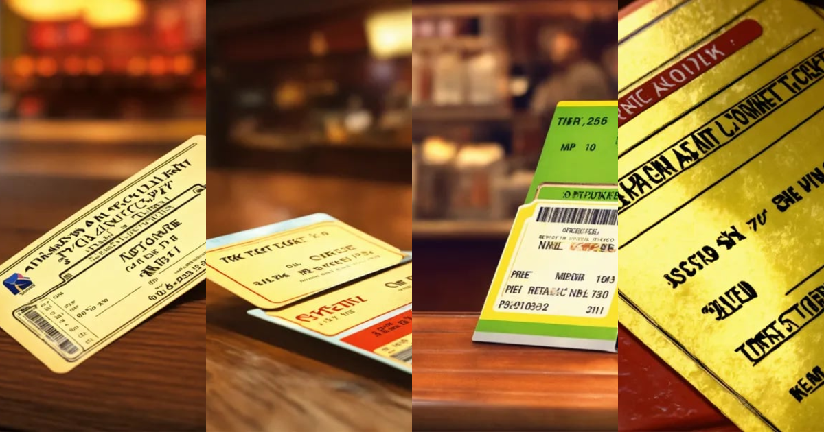 Lexica - An artistic photo realistic picture of a retaurant ticket holder