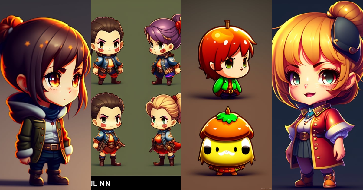 Lexica - Character sprite, 2d side scroller, cute