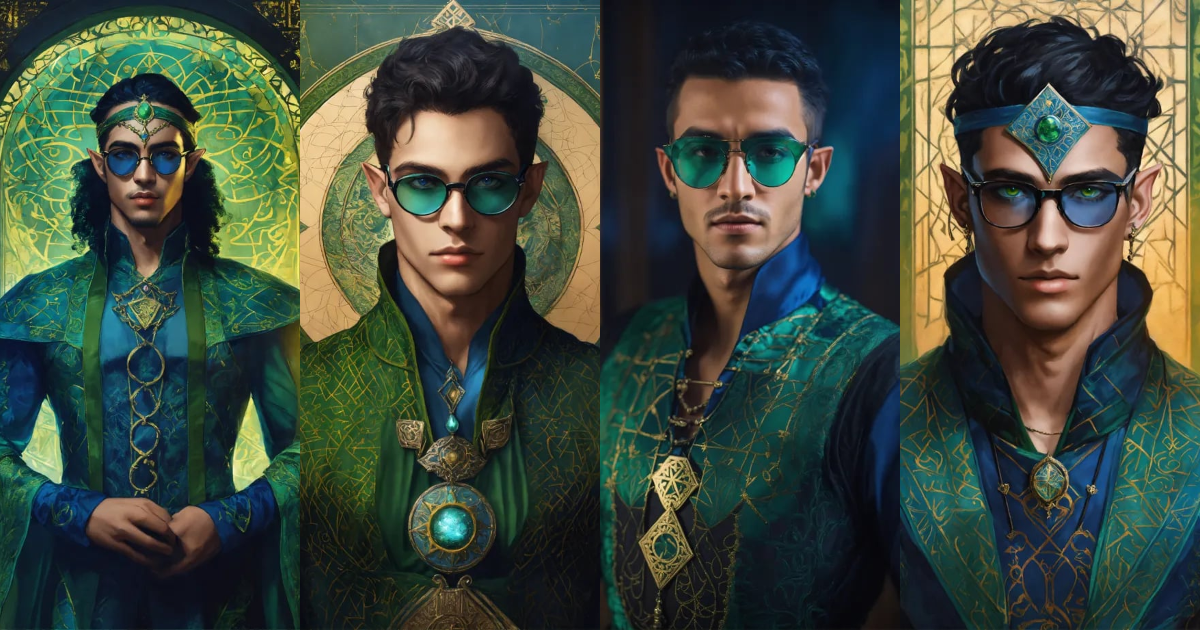 Lexica - Fantasy portrait of a male elf sorcerer, arabian ethnicity ...