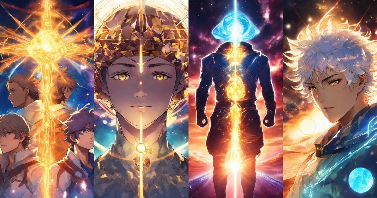 Lexica - 3 luminous human merging, a ray from the forehead merges with ...