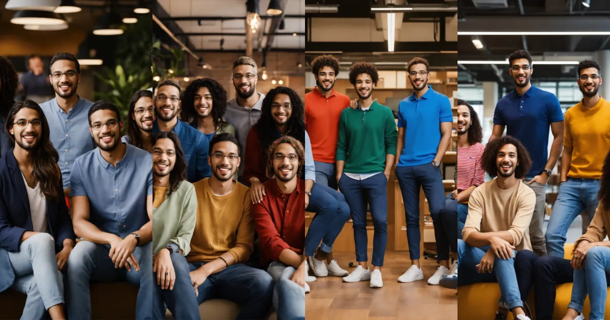 Lexica - Ultra realistic group photo of a development agile team of 7 ...