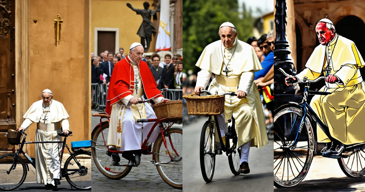 Lexica - The pope on a bicycle
