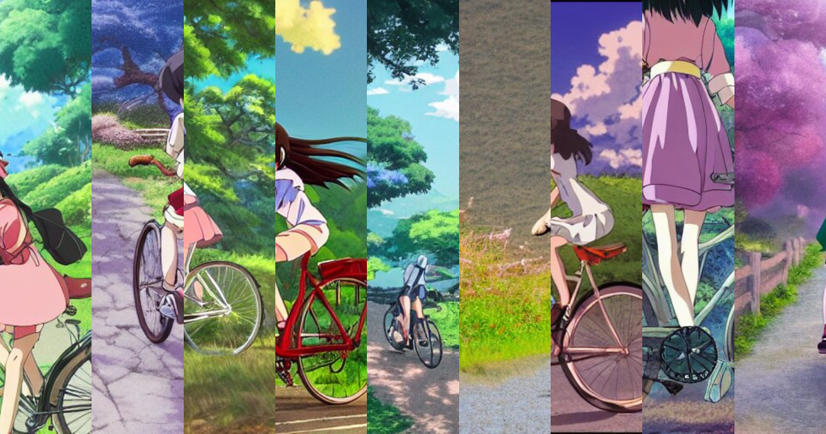 Lexica - Anime girl riding bicycle in highly detailed japanese ...