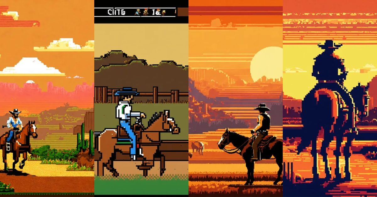 Lexica - Cowboy 8-bit video game graphics