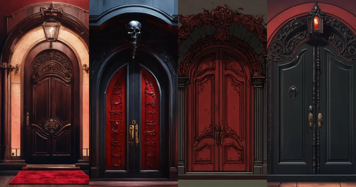 Lexica - A dark modern vampire manor door