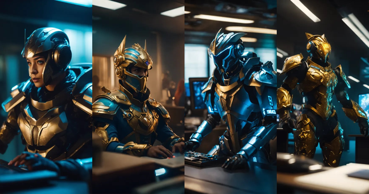 Lexica - Wide angle Environmental shot of AI Augmented Human ...