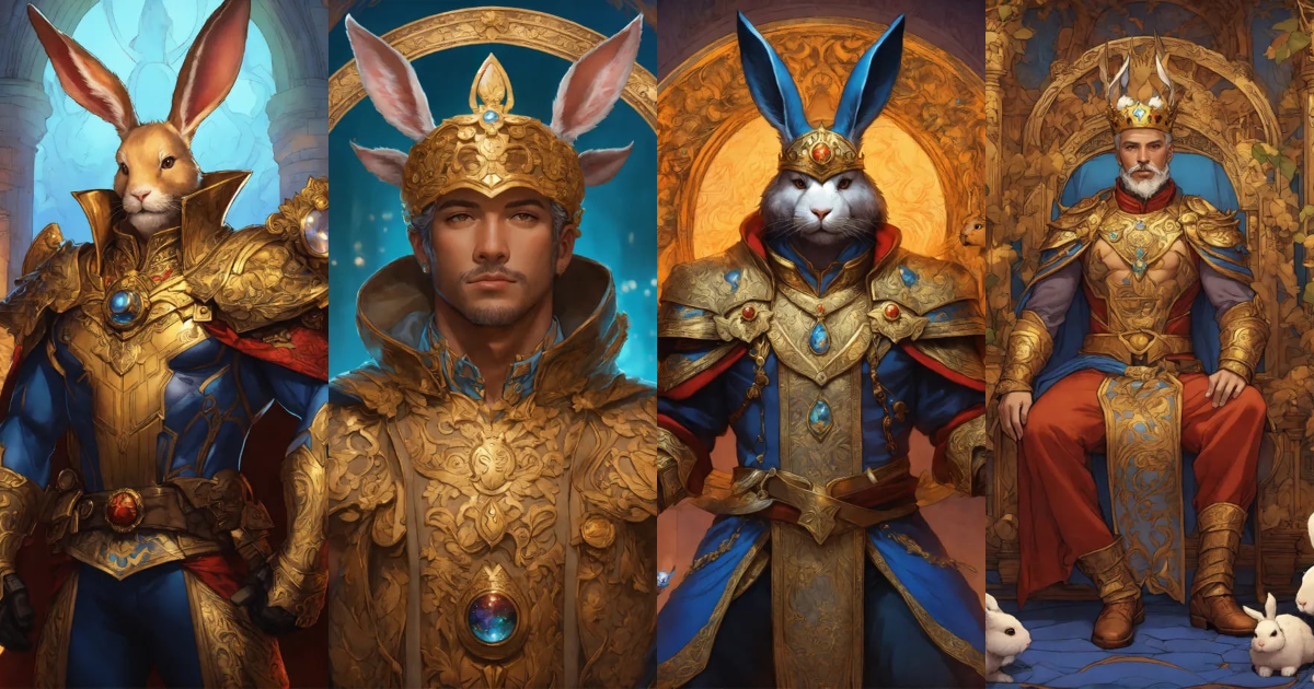 Lexica - Human King with two rabbit ear, 60 years old, fantasy, fable ...