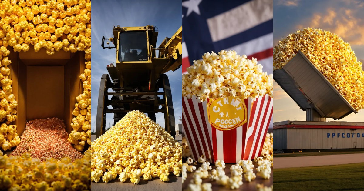 Lexica - Pentagon about to be crushed by giant popcorn