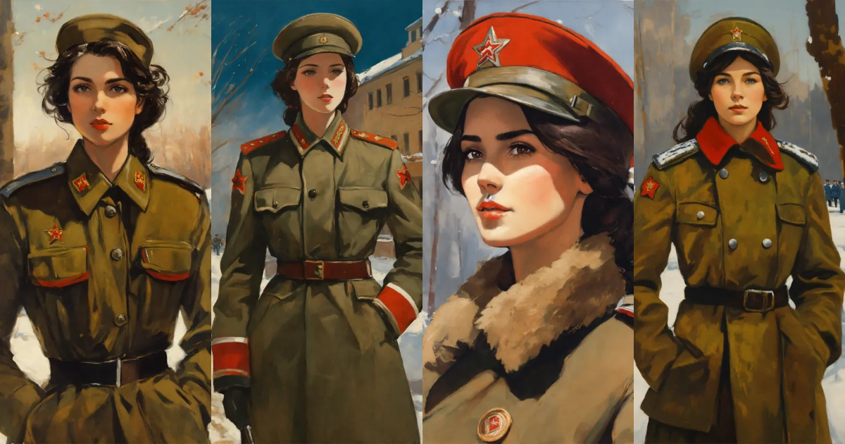 Lexica - Artwork by Nikolai Getman female soldier with dark brown hair ...