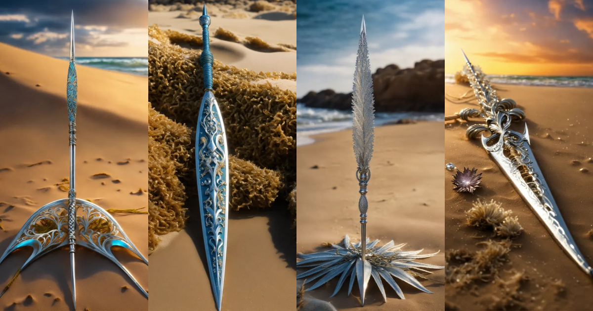 Lexica - 8k, picture of a narrow and delicate toothed spear with sharp ...