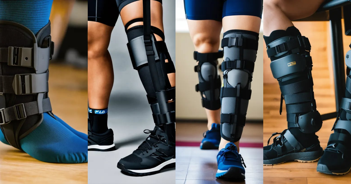 Lexica - A photo of a person's leg in a brace. The brace is made of ...