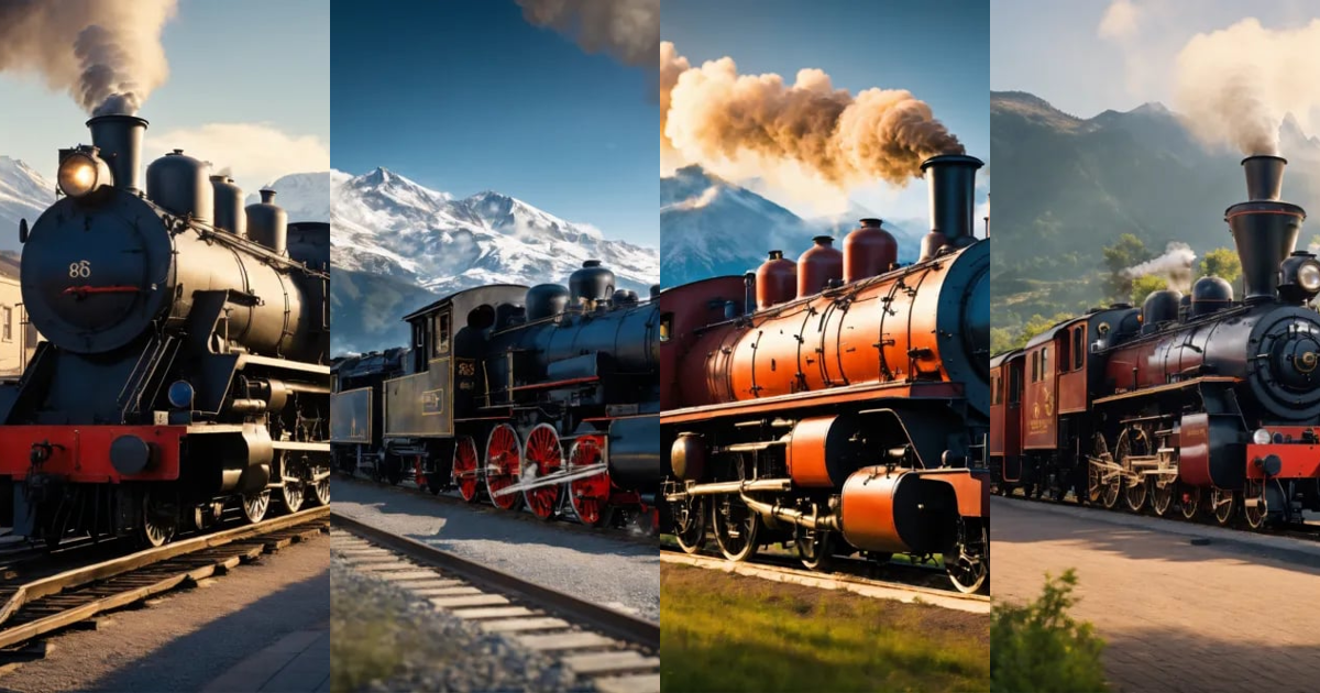 Lexica - High quality,quality8k,Steam locomotive running through a ...