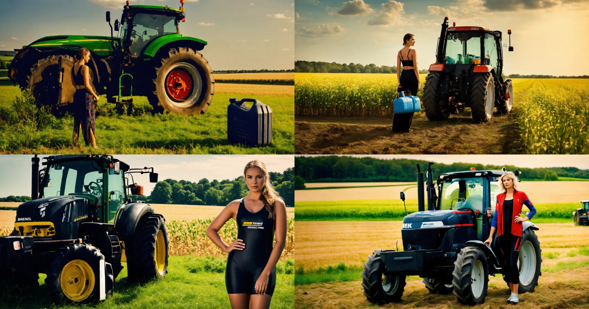 Lexica - Diesel fuel jerrycan, lady in a black swimming suit holding it ...