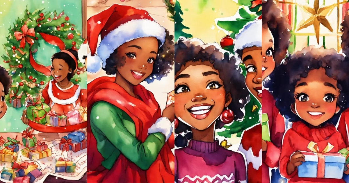 Lexica - CARTOON, ILLUSTRATION, AFRICAN AMERICAN CHRISTMAS season ...