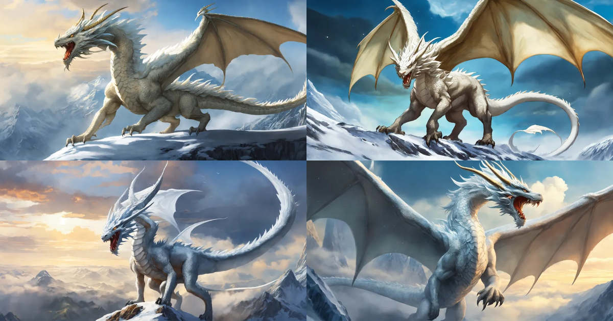 Lexica - Fine art, delicate detail, menacing, angry white dragon that ...