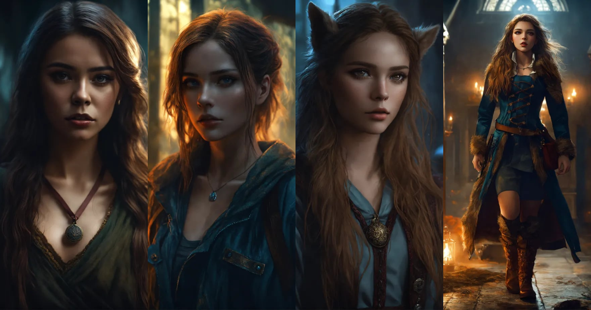 Lexica - Beautiful girl in werewolf academy, mystic, dark fantasy ...