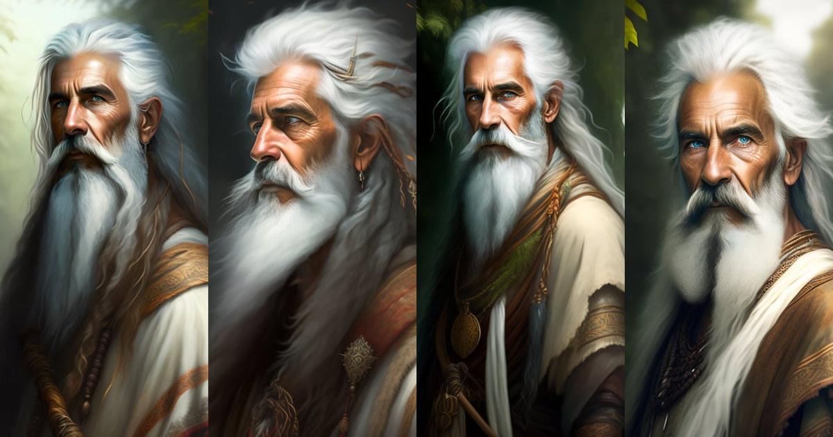 Lexica - Portrait of scruffy skinny ancient male druid in rags with a ...