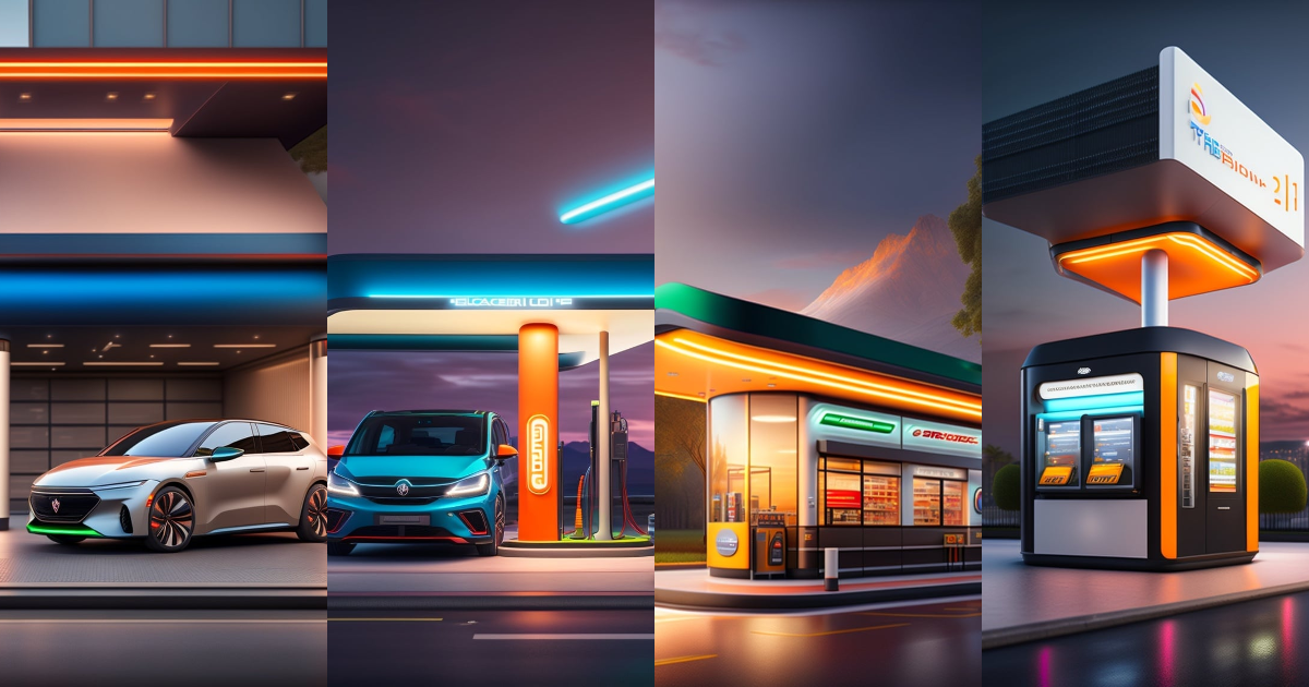 Lexica - Modern service station for electric vehicle with 20 stations ...