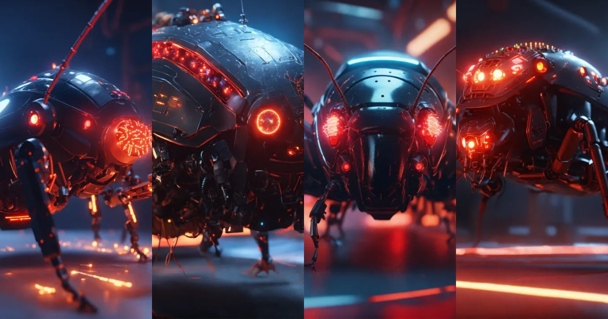 Lexica - Zoom out shot of laughing black cockroach faced standing ...