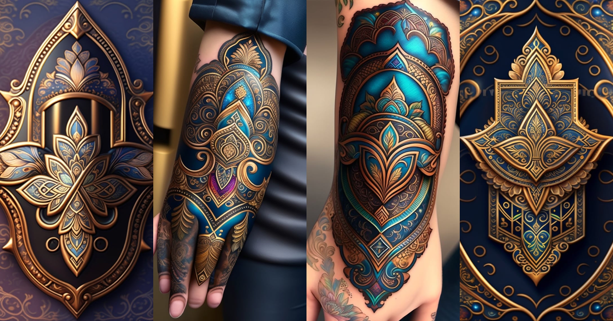 Lexica - Fashion an ornate hamsa hand tattoo, with intricate designs ...