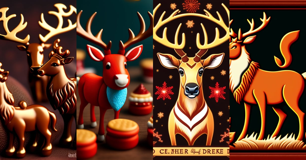 Lexica - Reindeer in the style of printable heros d&d token