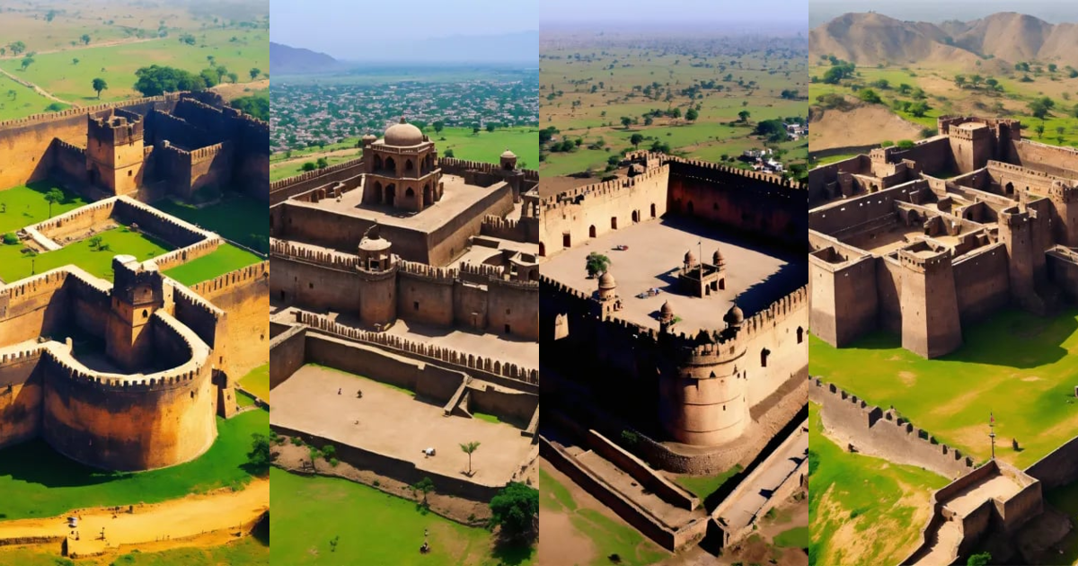 Lexica - Aerial view of complete kandhar Fort of nanded India, complete ...