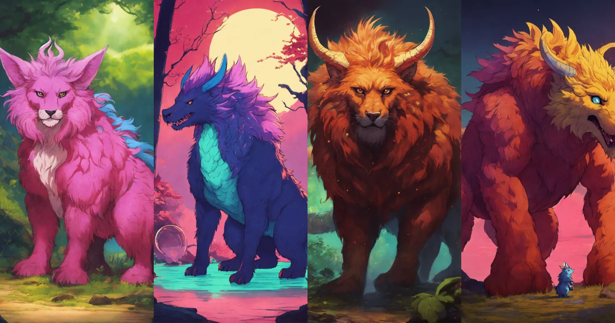 Lexica - 80s anime fantasy animals monsters