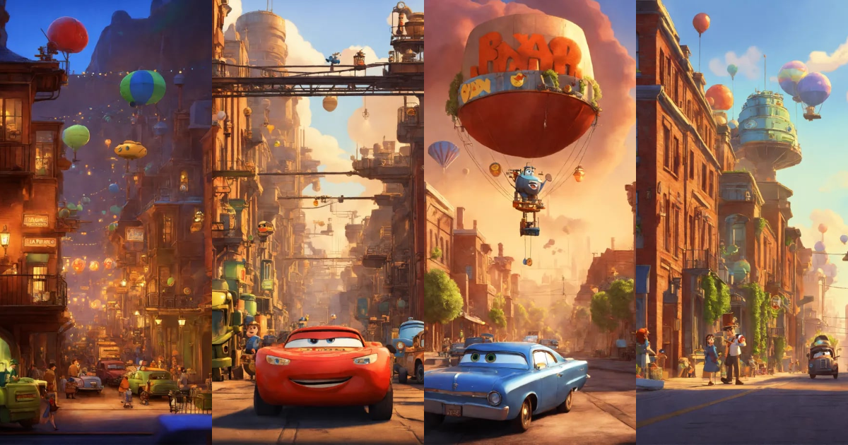 Lexica - Pixar animation of rapid industrialization, pixar style cartoon