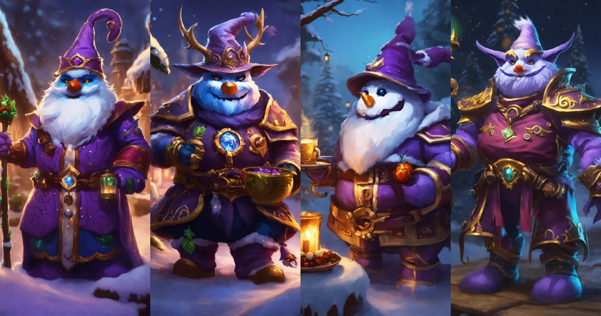 Lexica - A snowman in thé shape of a night elf from World of Warcraft ...