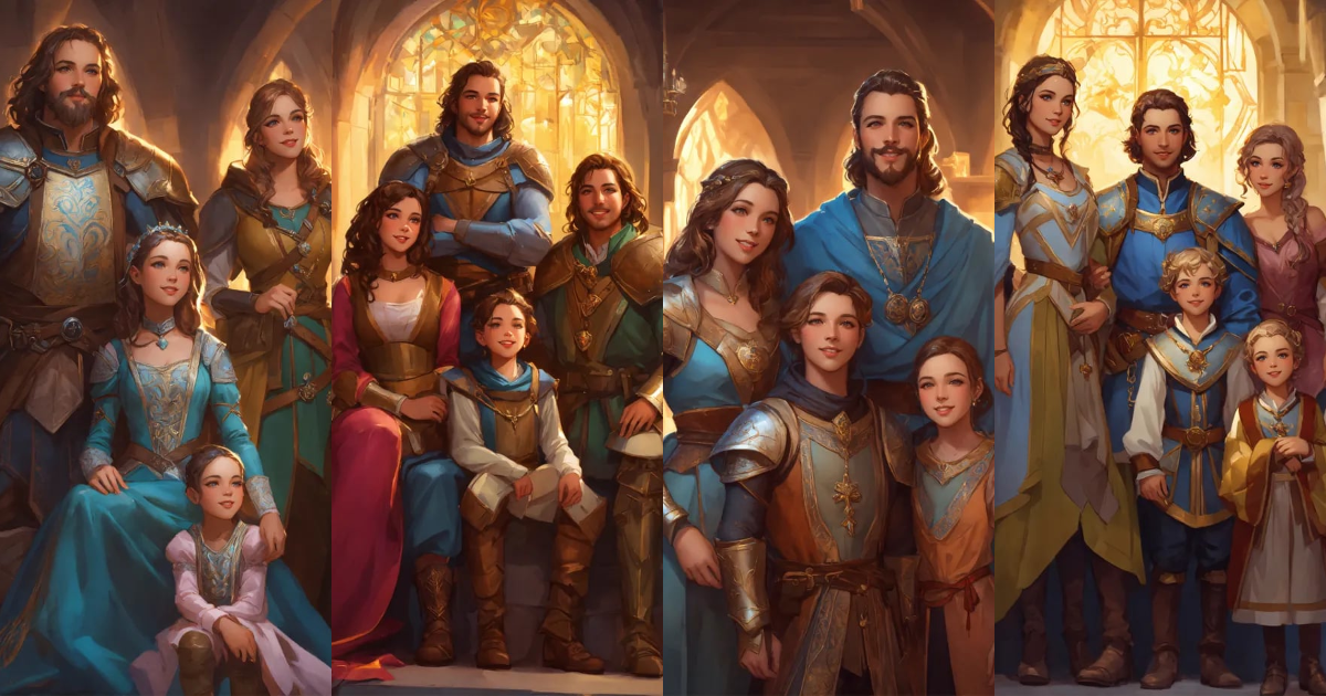 Lexica - A image of a noble medieval family, highly detailed faces ...