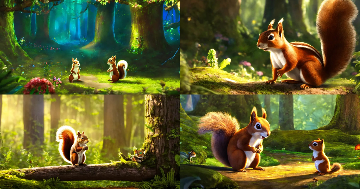 Lexica - Their first encounter in this enchanted forest was with a mischievous squirrel named ...