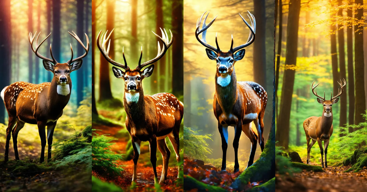 Lexica - The most majestic buck deer in a mystical forest beautiful ...