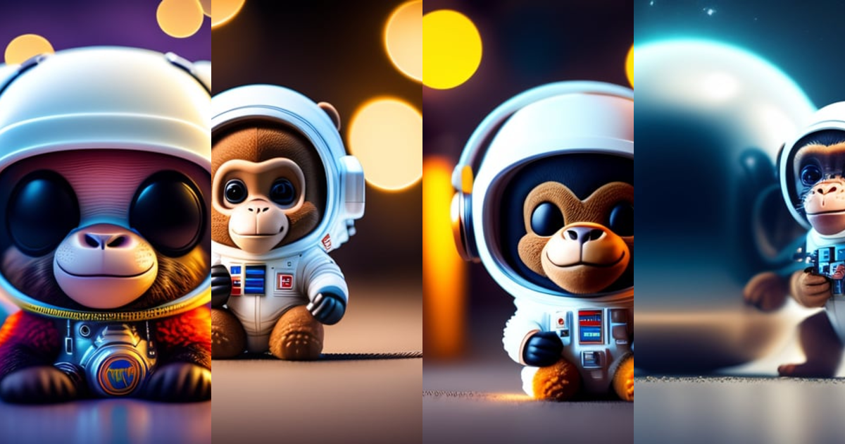 Lexica - Little cute monkey wearing an astronaut suite, funko pop, 3D ...