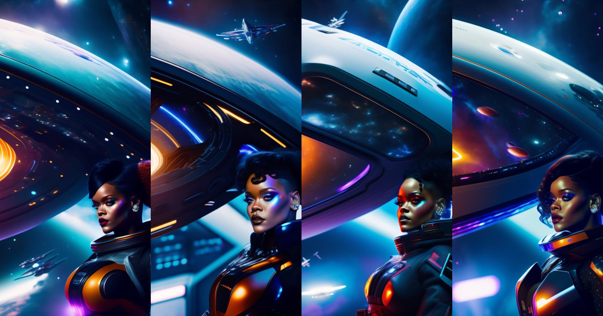 Lexica - Rihanna Fenty, the singer, rapper, is in space flying a high ...